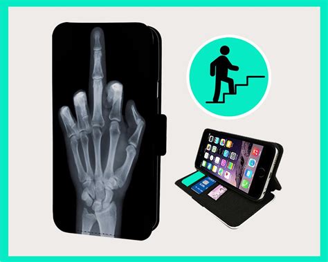 Xray Naughty Finger Flip Phone Case Iphone Samsung Vegan Faux Leather Etsy