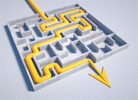a vibrant intricate yellow maze design crafted in a minimalist style