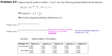 Solved Problem 7 Suppose That The Random Variables X And Y