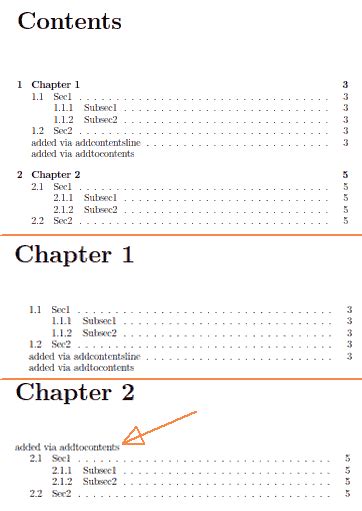 Titletoc Addtocontents Not Obeying Partial Toc Startcontents Tex