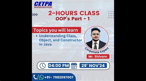 Oops Day 1 Understanding Class Object And Constructor In Java Youtube