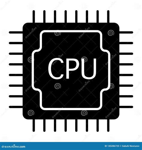 Cpu Solid Icon Processor Illustration Isolated On White Chip Glyph