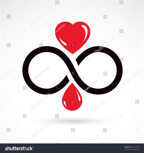 Vector Illustration Heart Shape Infinity Symbol 스톡 벡터 로열티 프리 670437730