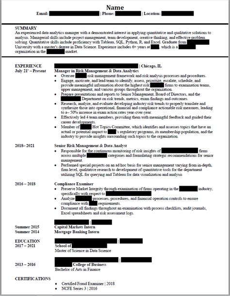 Manager In Data Analytics With An Auditing Organization Looking For Opportunities In A New