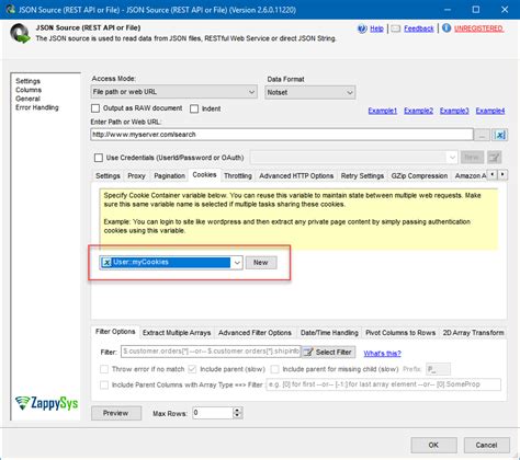 How To Use Cookie Based API Calls Login To A Website And Keep The Session Alive ZappySys
