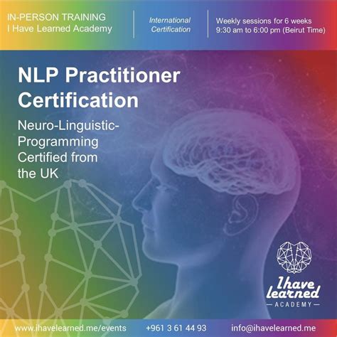Nlp Practitioner Certification From Uk Live Training With I Have Learned Academy Beirut