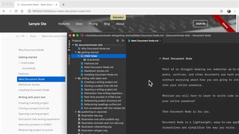 document node launch a blog from a markdown folder