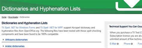 Tx Spell Net 40 New Dictionaries And Hyphenation Lists Available