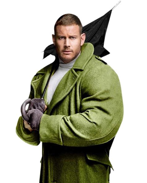 Tom Hopper The Umbrella Academy Luther Hargreaves Green Wool Trench Coat