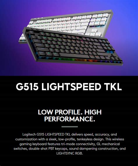 Logitech G515 Lightspeed Tkl Low Profile Wireless Gaming Keyboard Lig All It Hypermarket