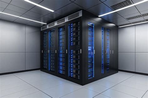 Premium Photo Server Room Or Computer Server 3d Rendering