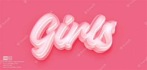 Premium Psd Girls 3d Style Text Effect Template