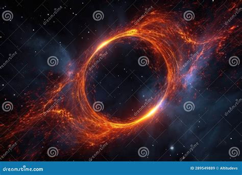 A Simulation Of Gravitational Lensing Around A Dark Matter Halo Stock Illustration