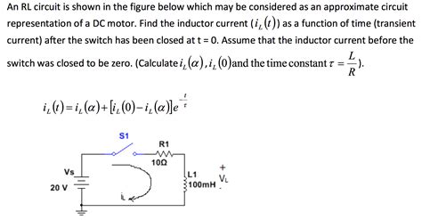 Solved An RL Circuit Is Shown In The Figure Below Which May Chegg Com