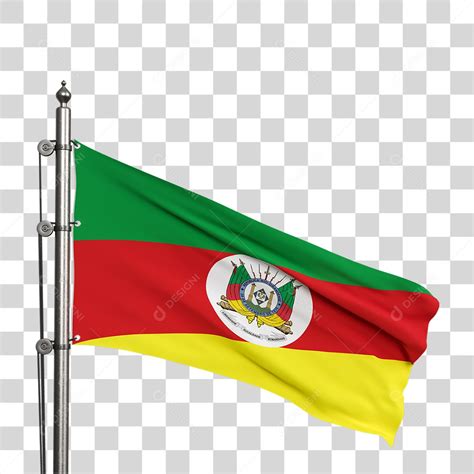 Bandeira Do Rio Grande Do Sul Elemento 3d Para Composição Png