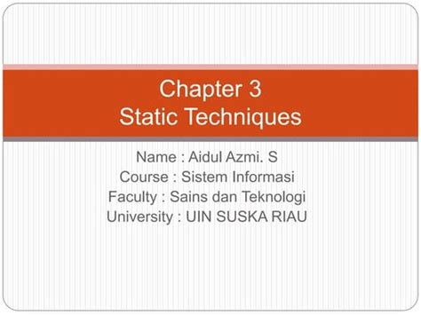 Static Techniques Ppt