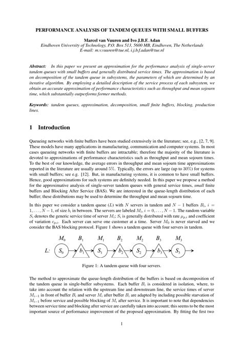pdf performance analysis of tandem queues with small buffers