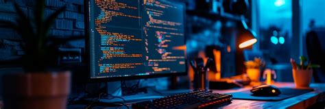 Premium Photo Minimalistic Workspace For Programming With A Clear Code Editor And Necessary