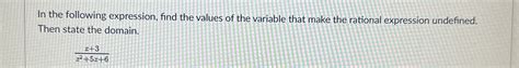 Solved In The Following Expression Find The Values Of The