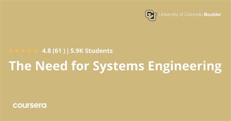 The Need For Systems Engineering Coursera