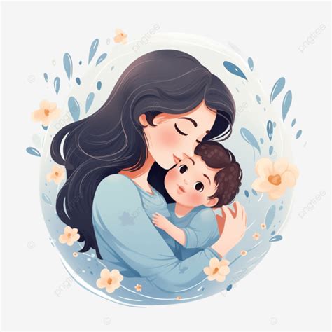 Ilustración De Una Madre Sosteniendo A Su Hijo Concepto De La Relación