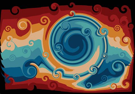 Swirly Pattern Shape Rainbow Color Wavy Curvy Flow Pattern Multi Color
