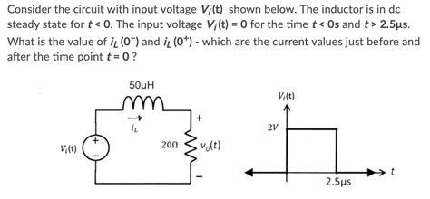 Solved Consider The Circuit With Input Voltage V T Shown Chegg