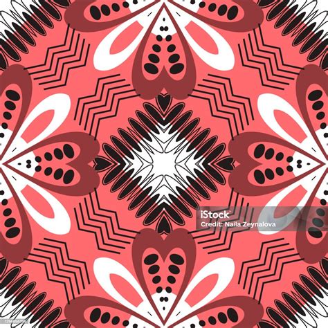 추상 적인 꽃 그리스 벡터 원활한 패턴 기하학적 부족 민족 장식 배경 아름다운 꽃 기하학 모양 지그재그 라인 점 그리스 키 Meanders 장식 배경 반복 0명에 대한 스톡