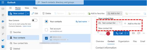 Adding A Contact To A Contact List NHSmail Support