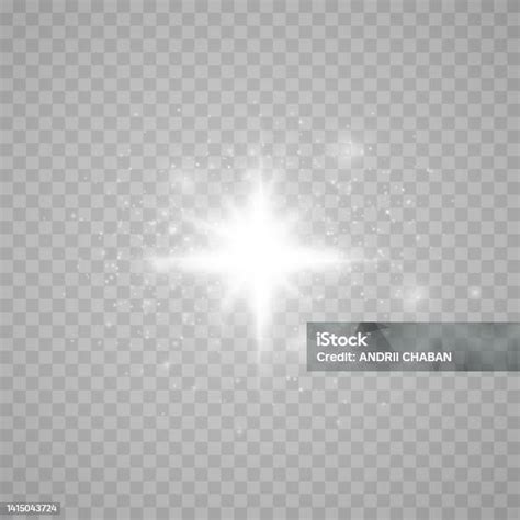 다양한 빛나는 별의 컬렉션 태양 광선에서 눈부심의 세트 빛이 번쩍입니다 빛 불꽃 광채 빛의 효과 투명한 배경에 벡터
