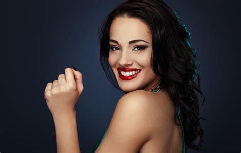 Wallpaper Look Pose Smile Background Model Hand Portrait Makeup