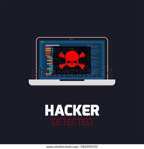 Computer Virus Concept Hacker Attack Detected Stock Vector Royalty