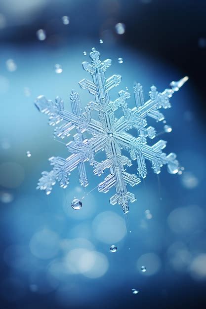Premium Ai Image Snow Flake Macro Generative Ai Blur Background Banner Format