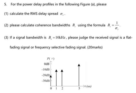 Solved 5 For The Power Delay Profiles In The Following