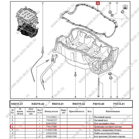Купить Прокладка LADA Largus/Лада Ларгус масляного картера (8 кл, 16кл ...