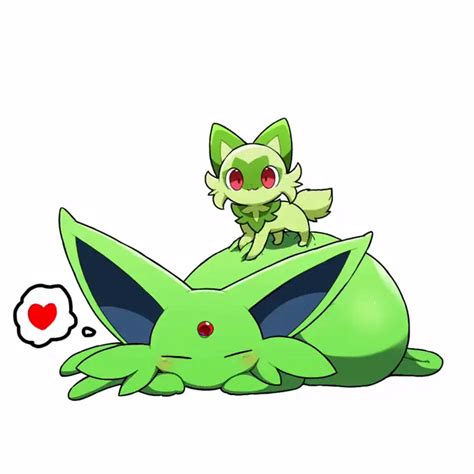 Espeon And Sprigatito Pokemon Drawn By Tarotontaro Danbooru