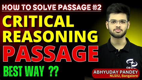 How To Solve Logical Reasoning Passages For CLAT How To Study Logical Reasoning For Clat YouTube
