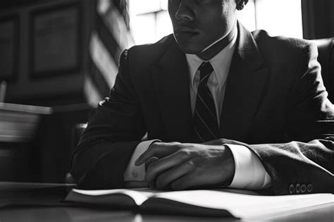 Premium Photo A Man In A Suit And Tie Sitting At A Desk