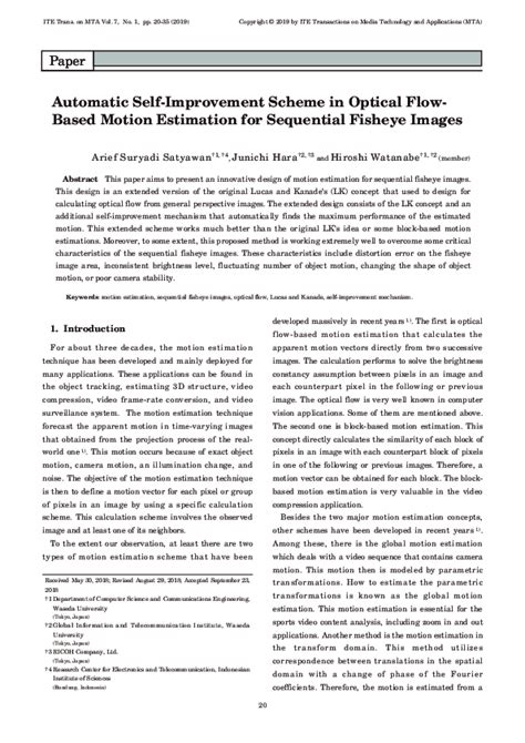 Pdf Motion Estimation For Sequential Fisheye Images By Extending