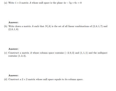 solved a write 1 x 3 matrix a whose null space is the