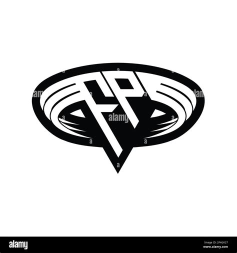 Fp Logo Monogram Letter With Triangle Shape Slice Isolated Outline