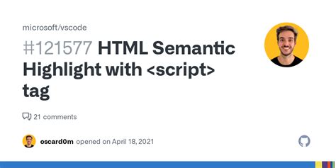 HTML Semantic Highlight With Tag Issue Microsoft Vscode GitHub