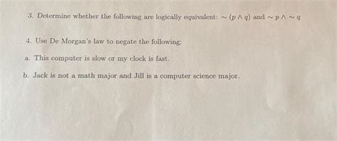 solved 3 determine whether the following are logically