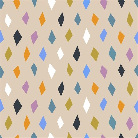 Premium Vector Seamless Abstract Pattern With Colorful Rhombuses