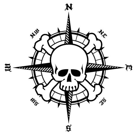 Pirate Compass Rose Sketch Coloring Page