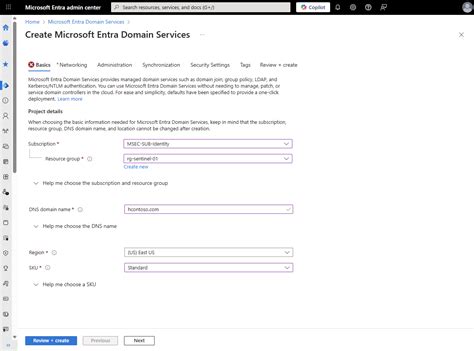 チュートリアル Microsoft Entra Domain Services マネージド ドメインを作成する Microsoft