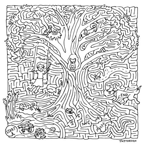 Coloring Book Maze Pages