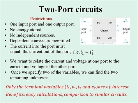 Twoport Circuits Restrictions One Input Port And One