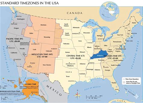 Kentuck Time Zone Map