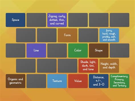 Elements And Principles Of Art Matching Game Matching Pairs